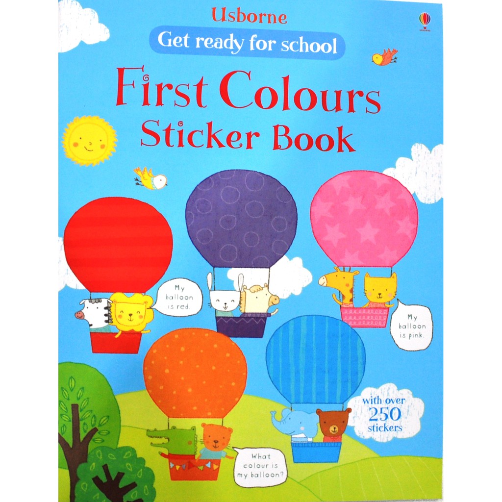 Usborne Get Ready to School - First Colours Sticker Book | Shopee Malaysia