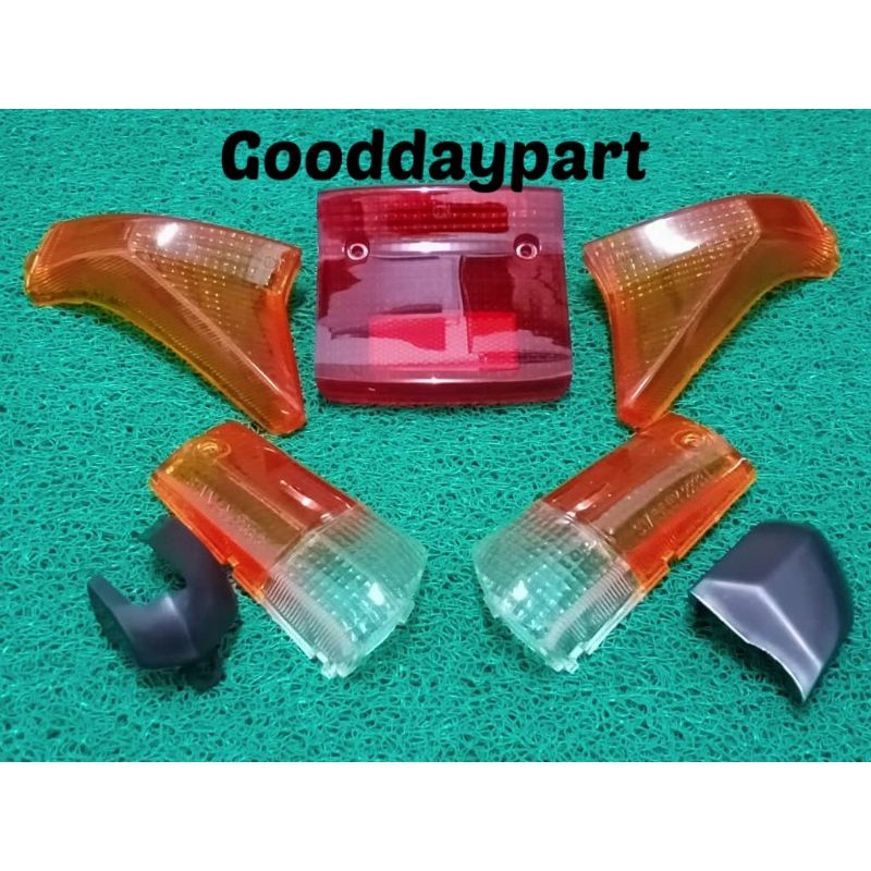 HONDA EX5 DREAM STANDARD ORANGE FRONT SIGNAL COVER TAIL LAMP COVER LAMPU DEPAN SIGNAL BELAKANG ...