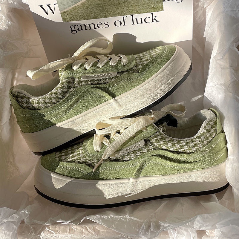 Matcha green spring canvas shoes female 2022 original small抹茶绿春季帆布鞋女 ...