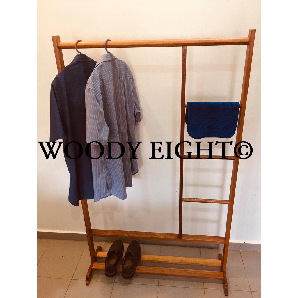 Japanese Muji Style Wardrobe Cabinet Hanging Rack(100% WOOD, MADE BY ...