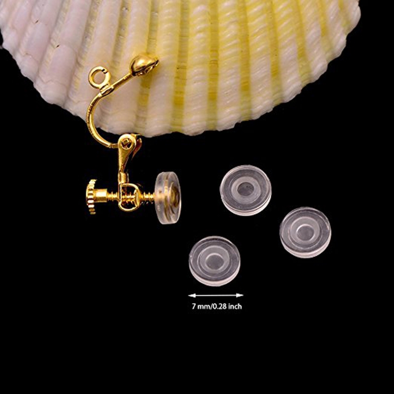 INF 50PCS Clear Comfort Earring Pads Silicone Anti Pain Cushion for ...