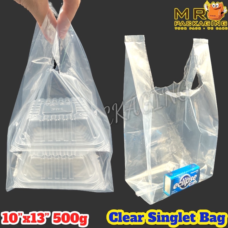 Clear Singlet Bag [ 500gm± ] Handle T-Shirt Bag - Beg Plastik Jernih ...