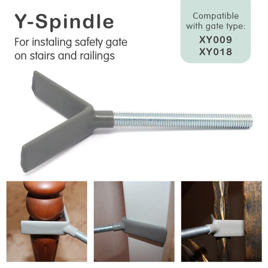 Baby Safe Y-Spindle - Safety Gate Installation on Round / Corner Poles ...