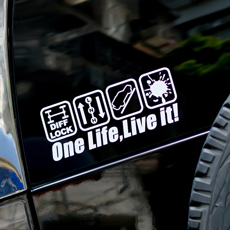 P-a405.Checked Sticker 4X4 Off-Road Through Car Sticker SUV Reflective ...