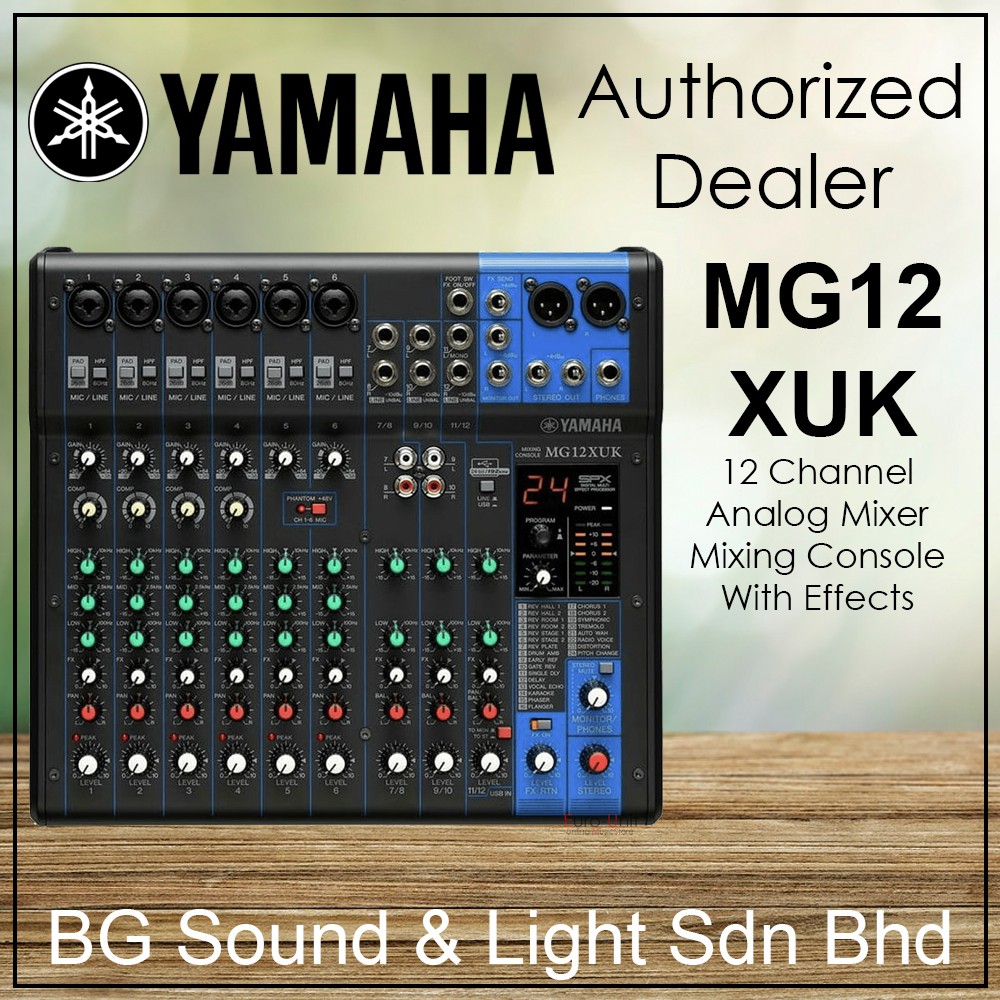 Yamaha MG12XUK 12 Channel Analog Mixer Mixing Console with Effects ...