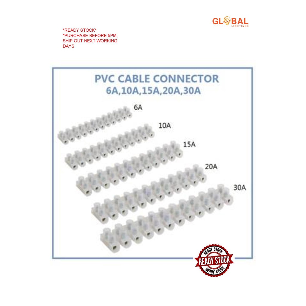 10A / 15A / 20A / 30A PVC connector Terminal block 12-position barrier ...
