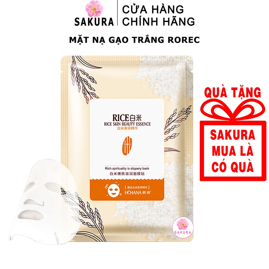Rorec WHITE RICE WHITE RICE paper mask moisturizes, whitens skin ...