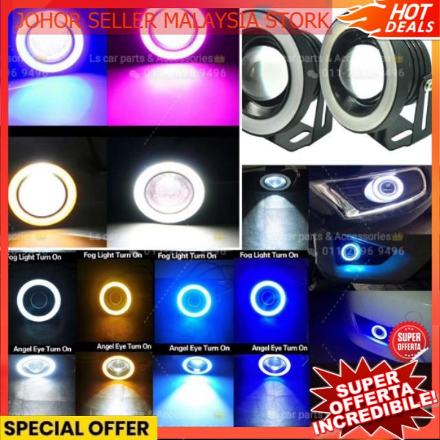 Angel eyes Projector eagle eye lens Sport Light Fog lamp Led Angle Running Daytime daylight Halo ...
