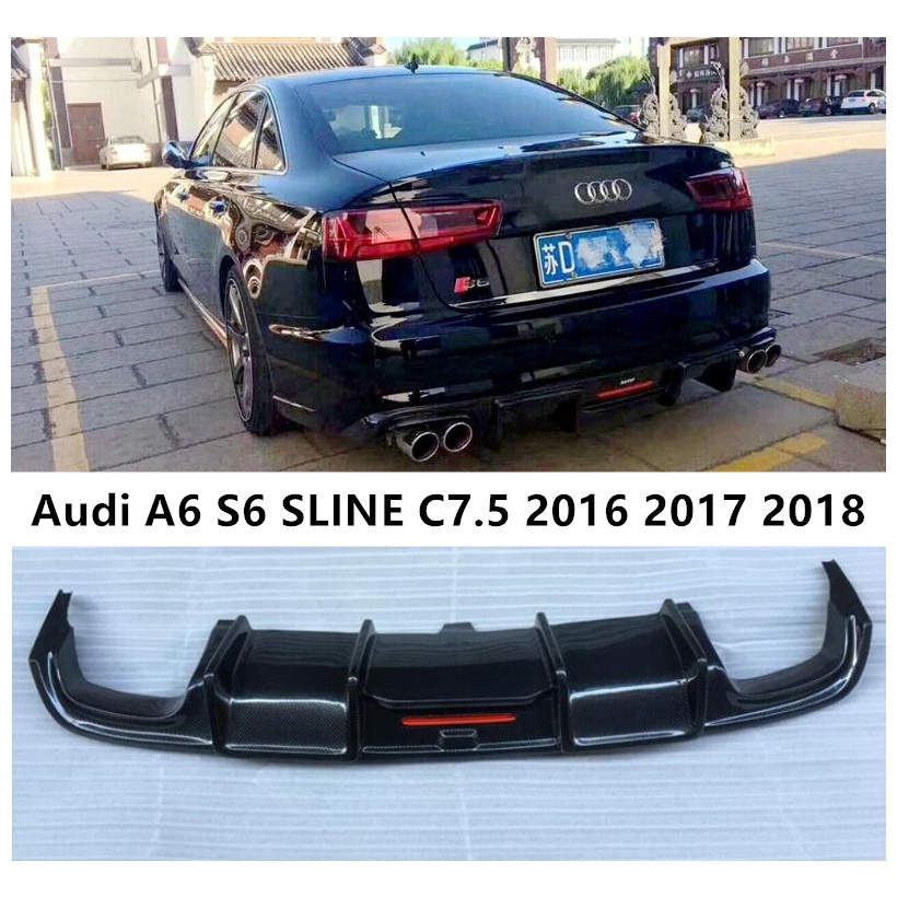 Rear Bumper Diffuser For Audi A6 S6 SLINE C7 2016 2017 2018 Trunk Door ...