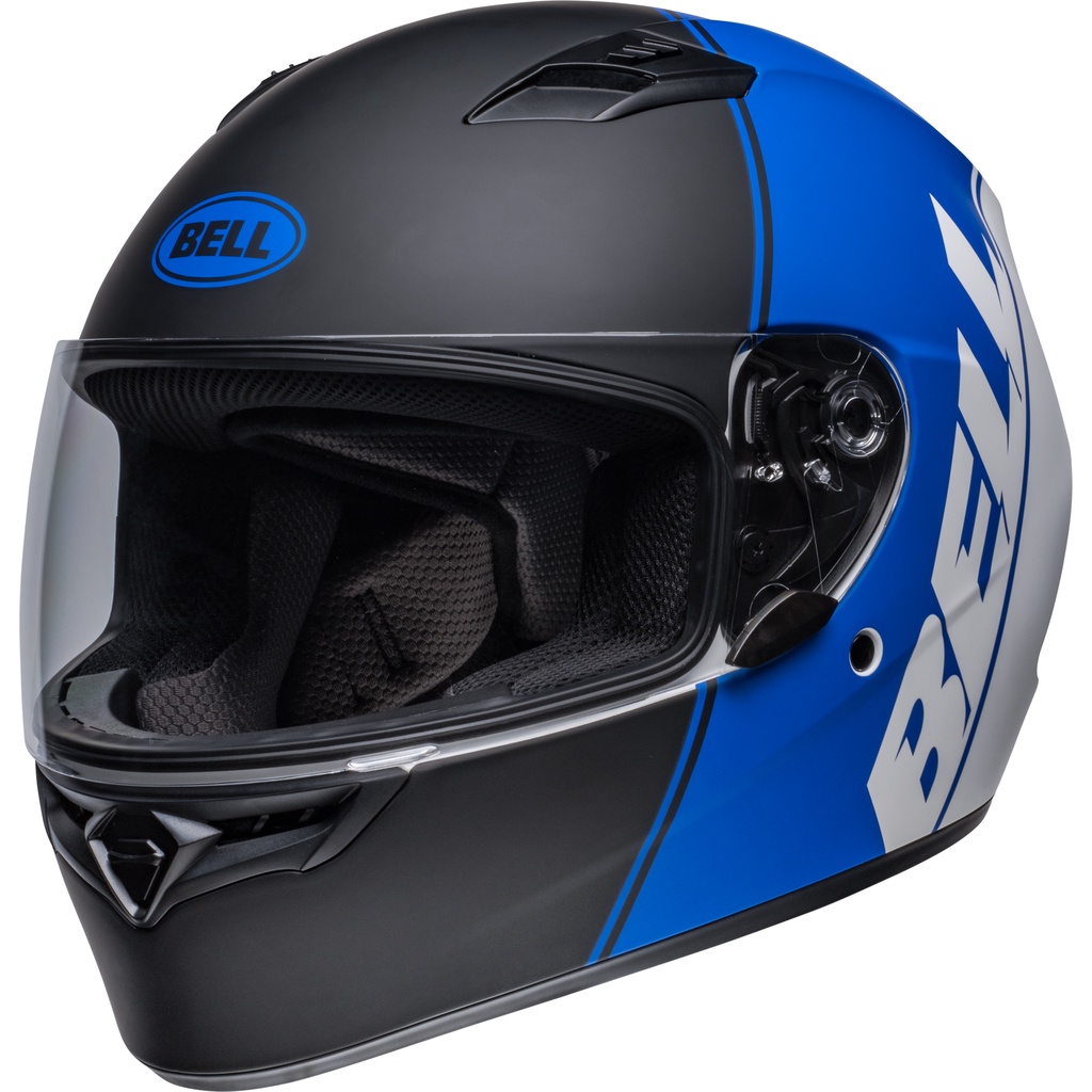 Fullface Bell Helmet Qualifier (Ascent Matte Black/Blue) Bell Helmet ...