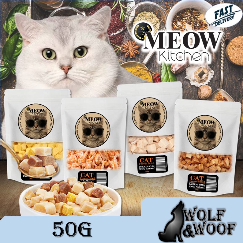 Meow Kitchen Cat & Dog Treats Freeze Dried Vitamin Snack 50G High ...