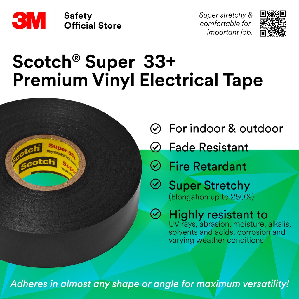 3M™ Scotch Super 33+ Vinyl Electrical Tape/Wire PVC Tape/Electrical ...