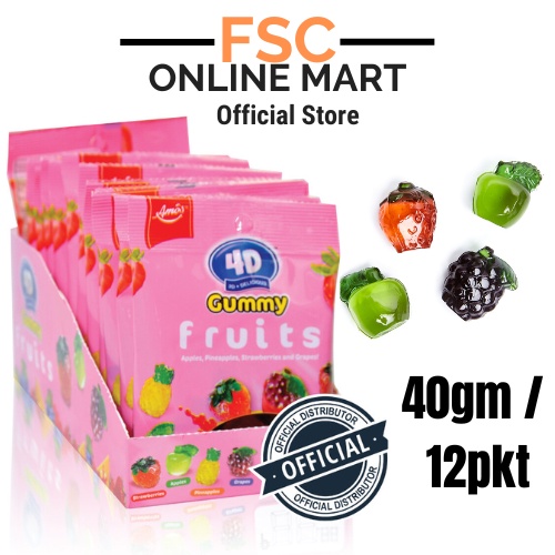 [FSC] Amos 4D Fruits Gummy 30gm x 12pck | Shopee Malaysia