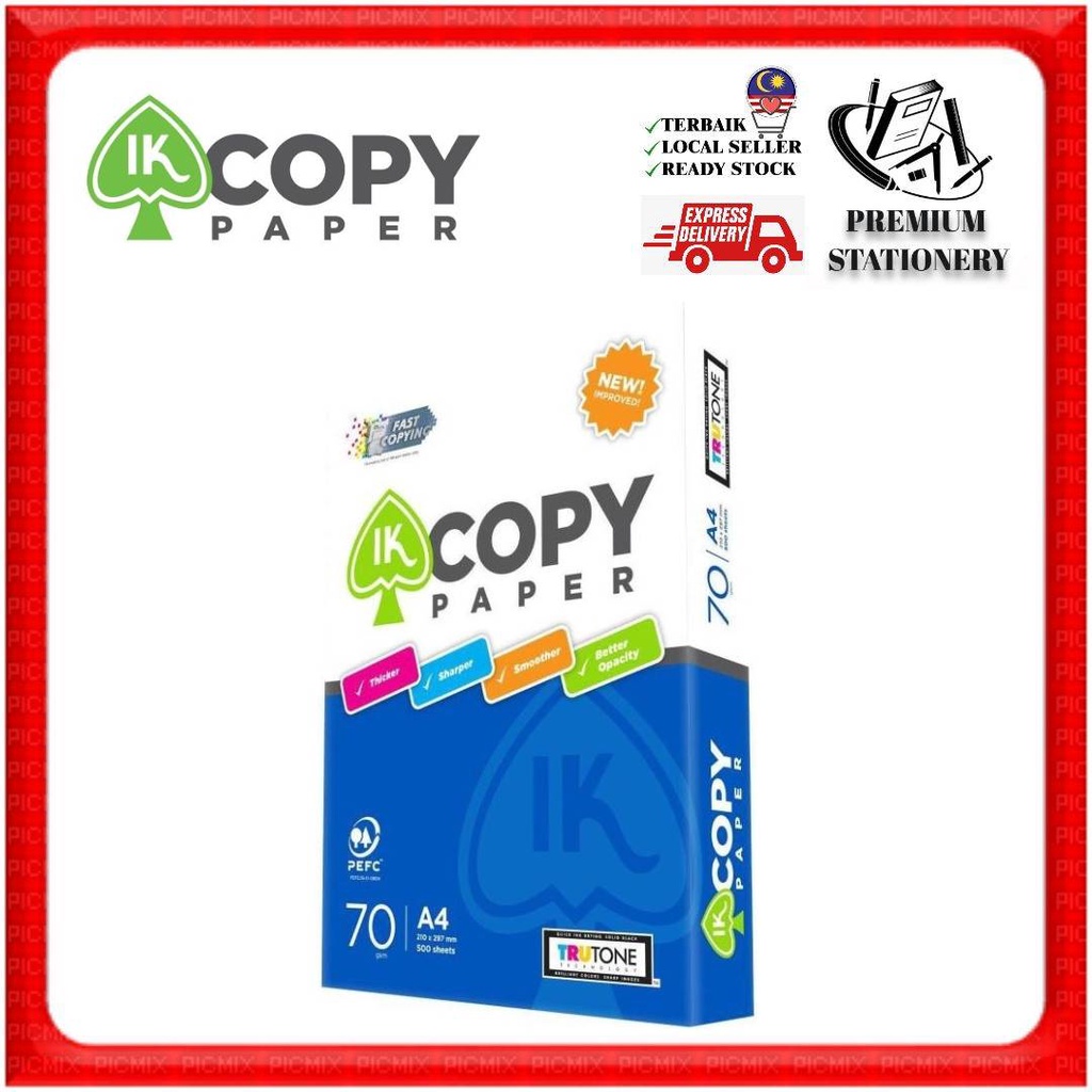 PREMIUM IK Copy A4 Paper 500 Sheet 70Gsm / Kertas A4 500 Helai 70Gsm | Shopee Malaysia
