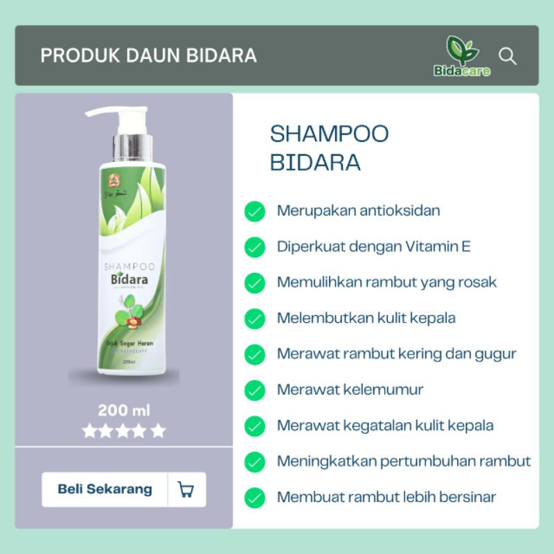 SHAMPOO BIDARA WITH ARGAN OIL (200 ML) | Shopee Malaysia