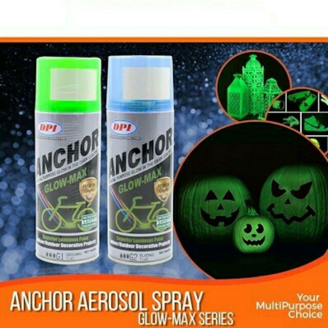 DPI ANCHOR AEROSOL SPRAY PAINT GLOW MAX GLOW IN THE DARK 400ML (12TIN ...