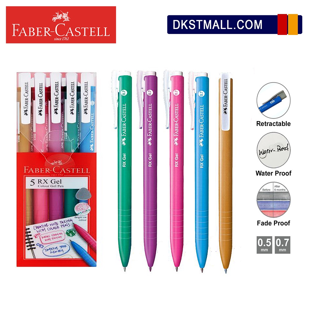 Faber-Castell RX 0.7 Gel Colour Set 5Color / 1pcs | Shopee Malaysia