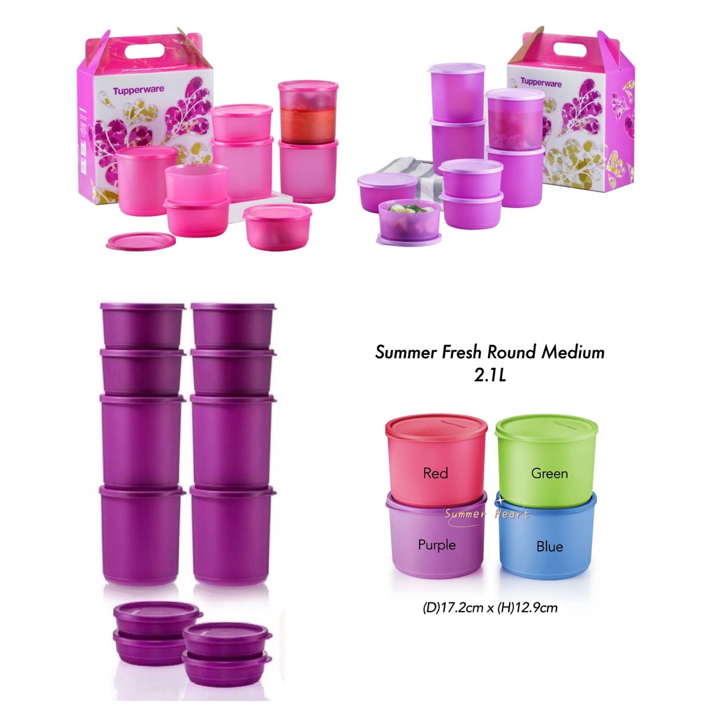 Tupperware Summer Fresh Large Set/ Summer Fresh Round Set | Shopee Malaysia