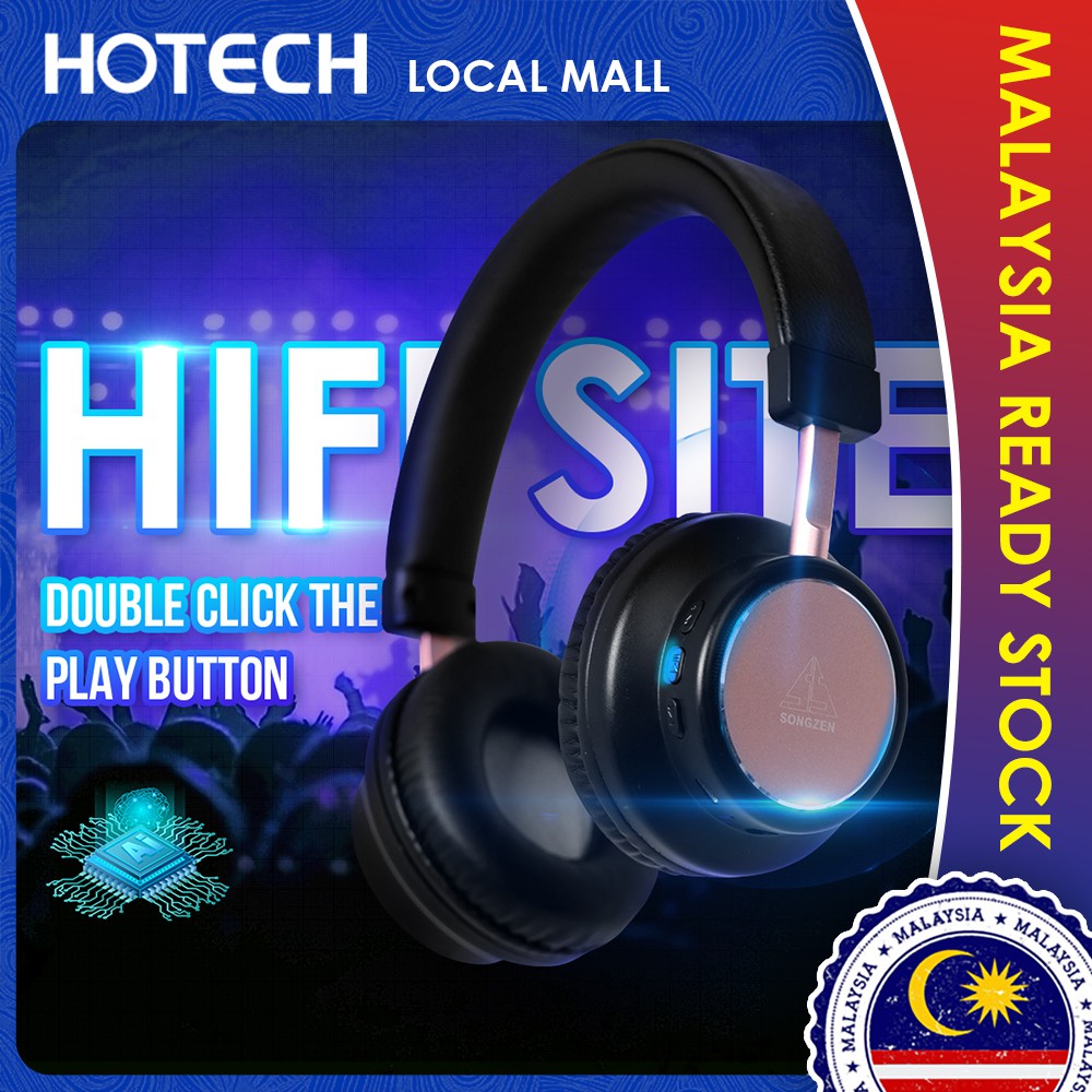 HOTECH 7.1 Surround Bass Stereo Wireless Headset HiFi Powerful Bass ...