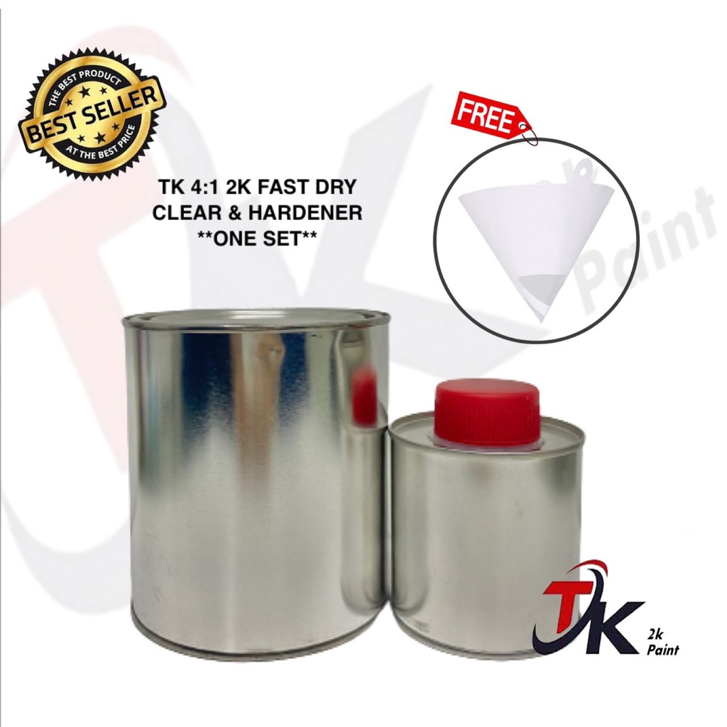 TK 4:1 FAST DRY 2K CLEAR & 4:1 HARDENER (High Gloss)-Cepat Kering ...