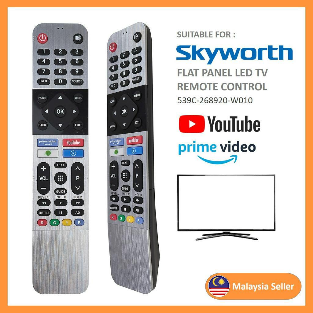 Compatible Skyworth Youtube Netflix Prime Video Flat Panel Smart LED Tv Remote Control (539C ...