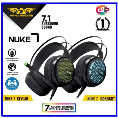 Armaggeddon Nuke 7 Surround 7.1 Gaming Headphones with Mic (PS4 Compatible) | Shopee Malaysia