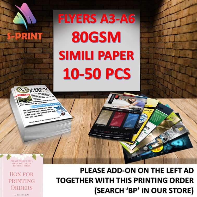 FLYERS DIGITAL PRINTING [A3-A6 SIZES] 80GSM SIMILI PAPER | Shopee Malaysia