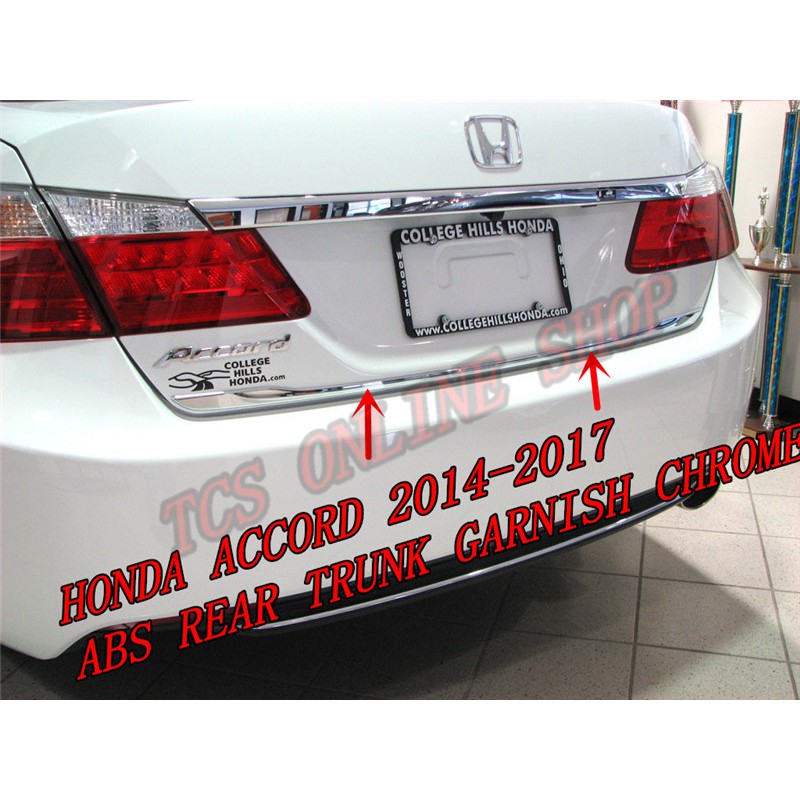 HONDA ACCORD 9th 2013-2019 ABS REAR TRUNK GARNISH CHROME TRIM MOLDING ...