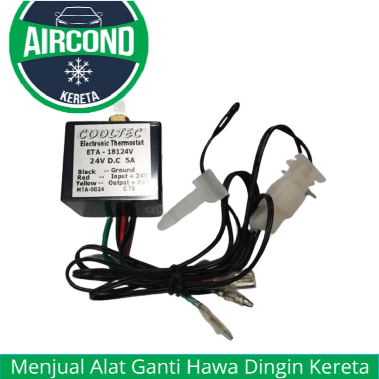 ACK AIRCOND SENSOR THERMOSTAT LORRY - I.C ELECTRONIC 24V D.C.G.R.BLK ...