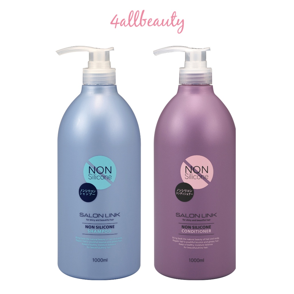 SALON LINK Non-Silicone Shampoo/Conditioner 1000ml (Moist & Smooth ...