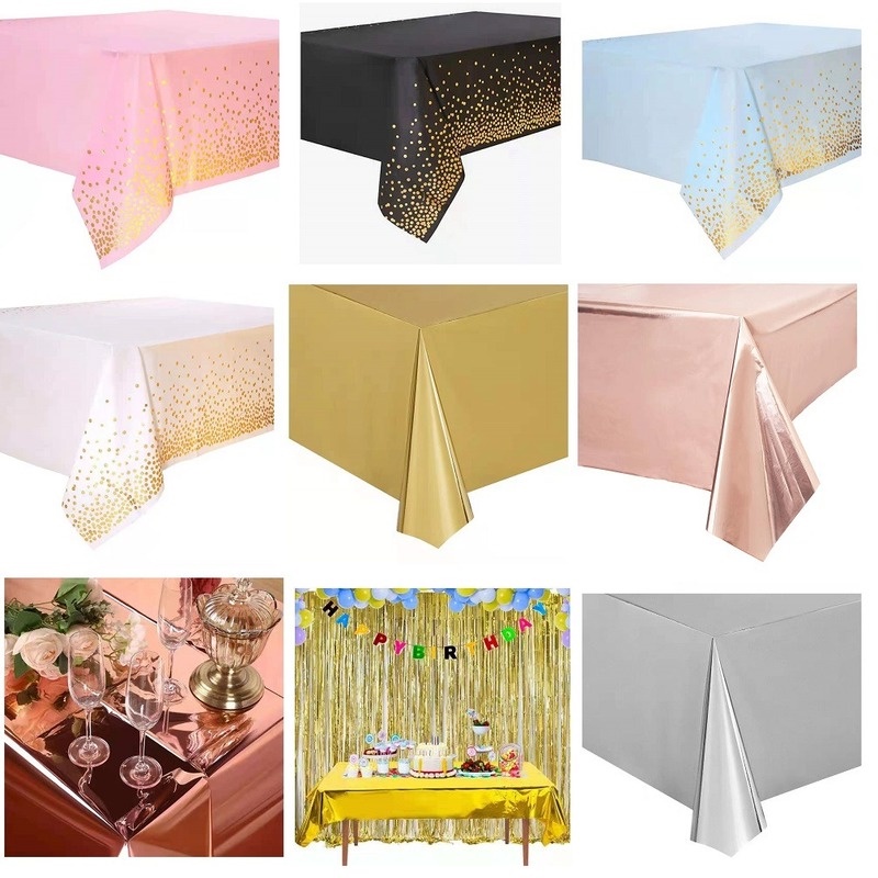137*274cm Rose Gold Tablecloth Disposable Tablecloth Children Adult ...