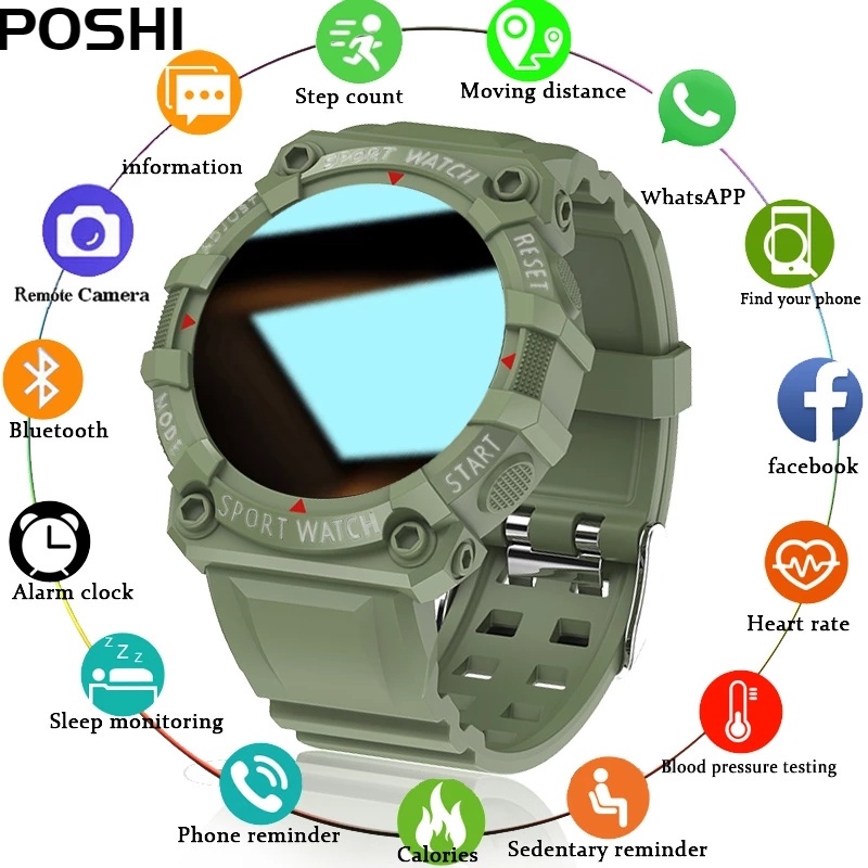Original POSHI New Men Women Smart Digital Watch Sports Chrono Dual ...