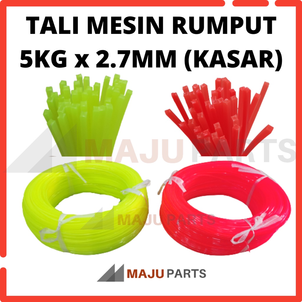 TALI 5KG 2.7MM SPOOL SQUARE CUT TRIMMER LINE / TALI MESIN POTONG RUMPUT ...