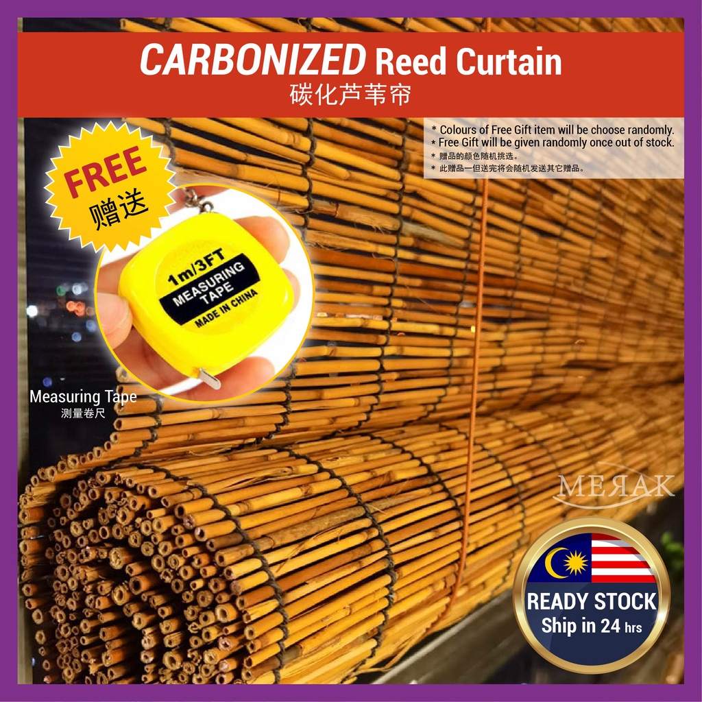Carbonized Reed Curtain Natural Bamboo Partition Curtain Tea Area Tirai ...