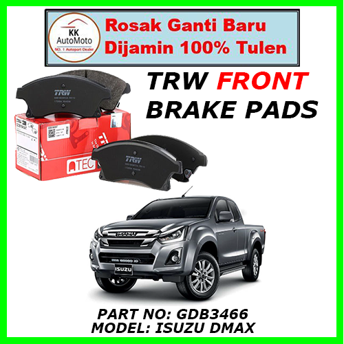 Isuzu D-Max TRW Front Brake Pads ( GDB3466 ) | Shopee Malaysia