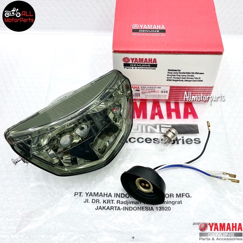 Y125ZR Y125 125Z HEAD LAMP LAMPU DEPAN+MENTOL+SOCKET TINTED/SMOKE CLEAR 55.00 5XK-H4310 YAMAHA ...