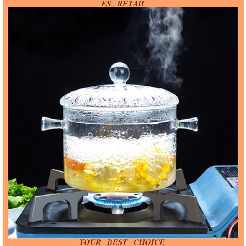 1.9L Glass pot Borosilicate glass pot Cooking pot Kitchen Pot Burn pot ...