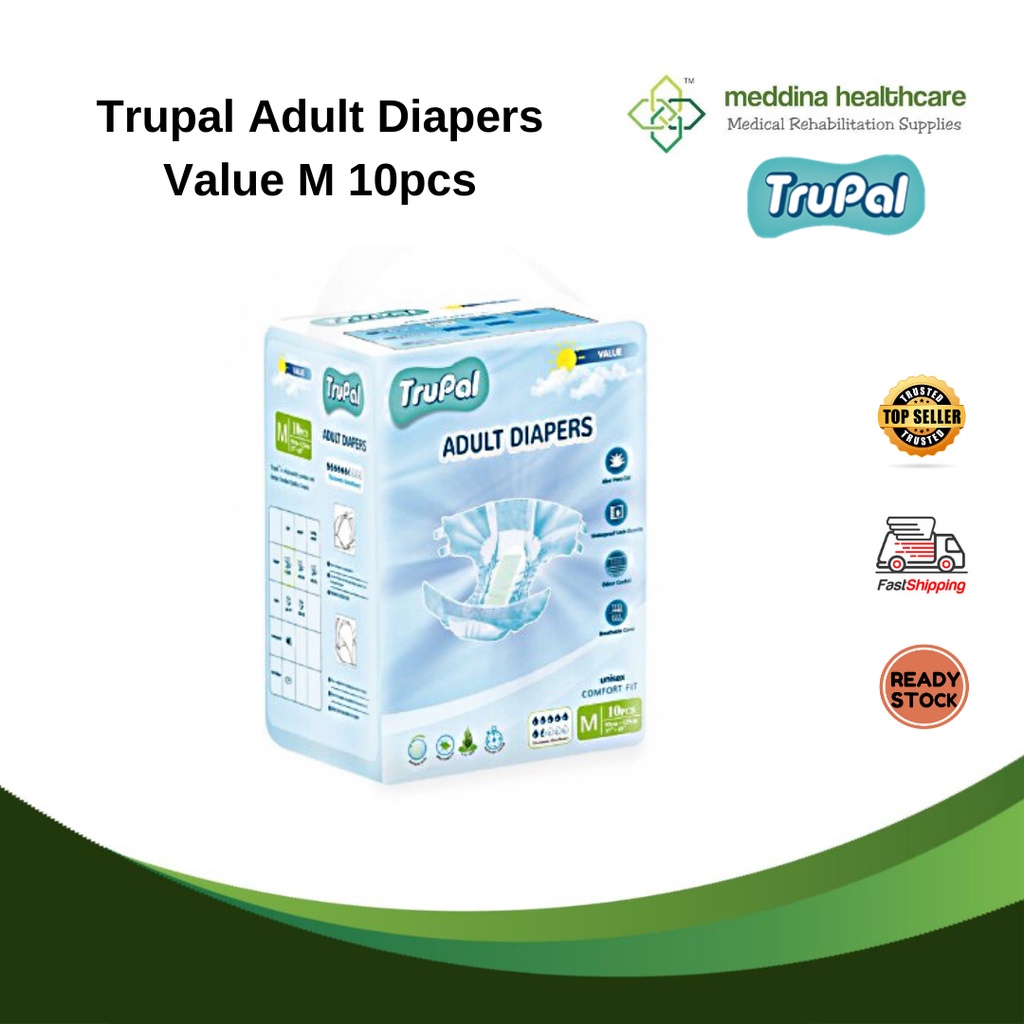 MEDDINA Trupal Adult Diapers Value M (10 pcs) | Shopee Malaysia