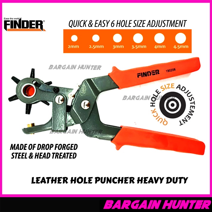FINDER Heavy Duty Leather Punch Plier Hole Punch Plier Penebuk Lubang ...