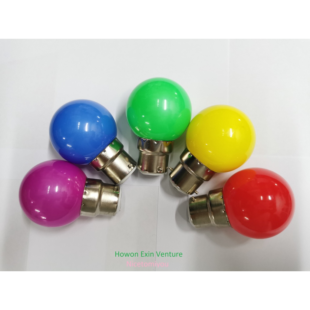3W LED COLOUR BULB LAMPU RAYA E27 B22 MENTOL LAMPU HIASAN HARI RAYA ...