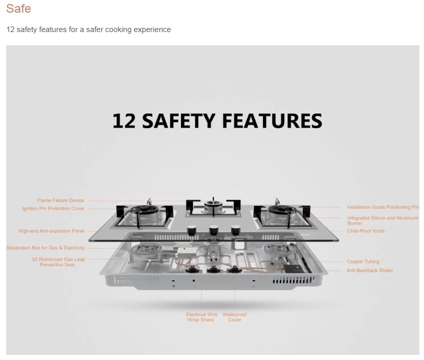 FOTILE Built-in Gas Hob 5.0kW Super Flame Series GHG78211 | Shopee Malaysia