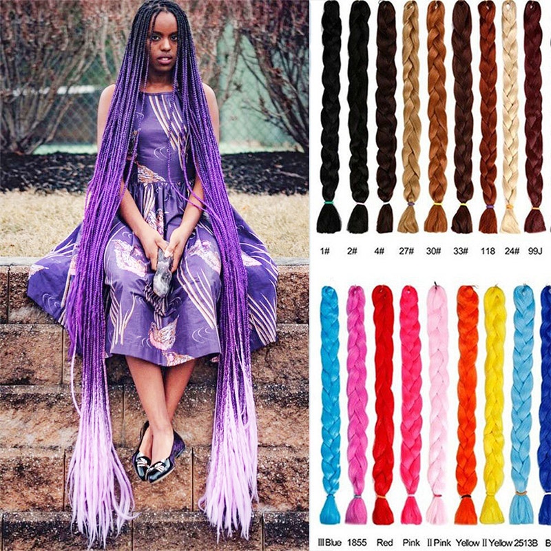 41 Inch 165g Synthetic Xpression Jumbo Braiding Hair Pre Stretched High ...