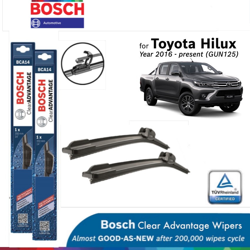 Bosch Clear Advantage U Hook Wiper Set for Toyota Hilux Revo Gun125 (22"+16") | Shopee Malaysia