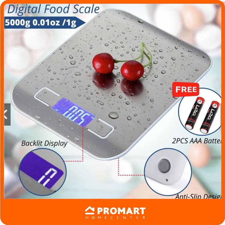 Timbang Digital Gram Scale Stainless Steel Ethical Kitchen Digital Food ...
