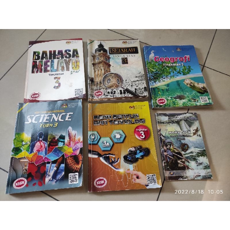 KSSM TINGKATAN 3 BUKU FORM3 BOOKS 📚5本课本 🆕️95% 🆕 | Shopee Malaysia