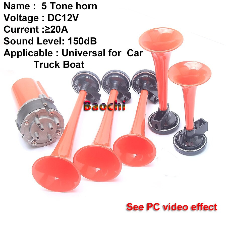 💥Ready Stock💥 5 TUBES PIPE MUSIC AIR HORN 12V 125DB | Shopee Malaysia