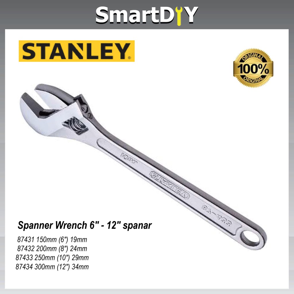 Stanley 87431 - 87434 adjustable spanner wrench 6" - 12" Chrome ...