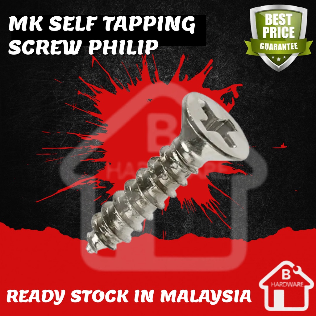 MK SELF TAPPING SCREW PHILIP / COUNTER-SUNK / CSK HEAD / FLAT HEAD #6 ...