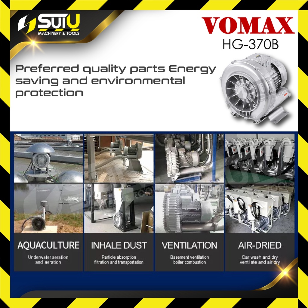 VOMAX HG-370B / HG370B 0.5HP 1 Phase Ring Blower 16kPA | Shopee Malaysia