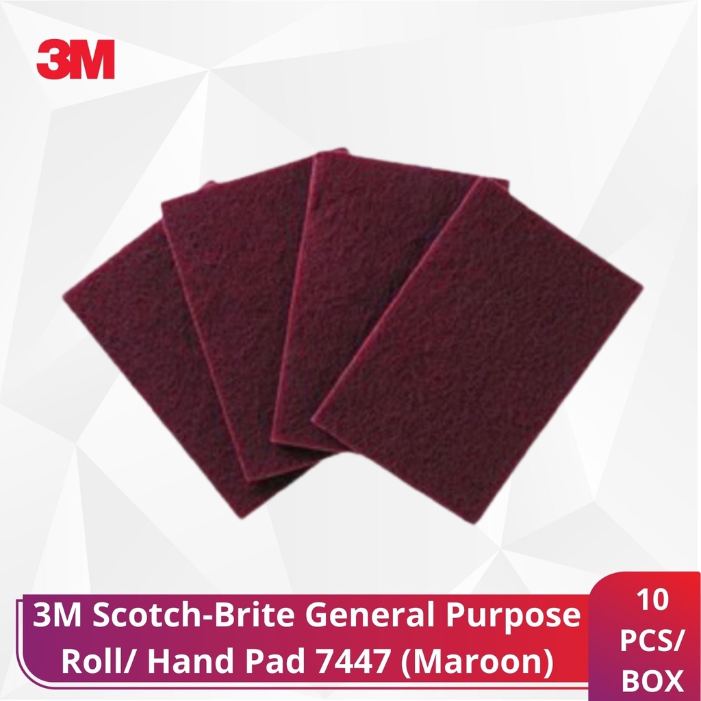 3M Scotch-Brite General Purpose Roll/ Hand Pad 7447 (Maroon) (10 PIECES ...